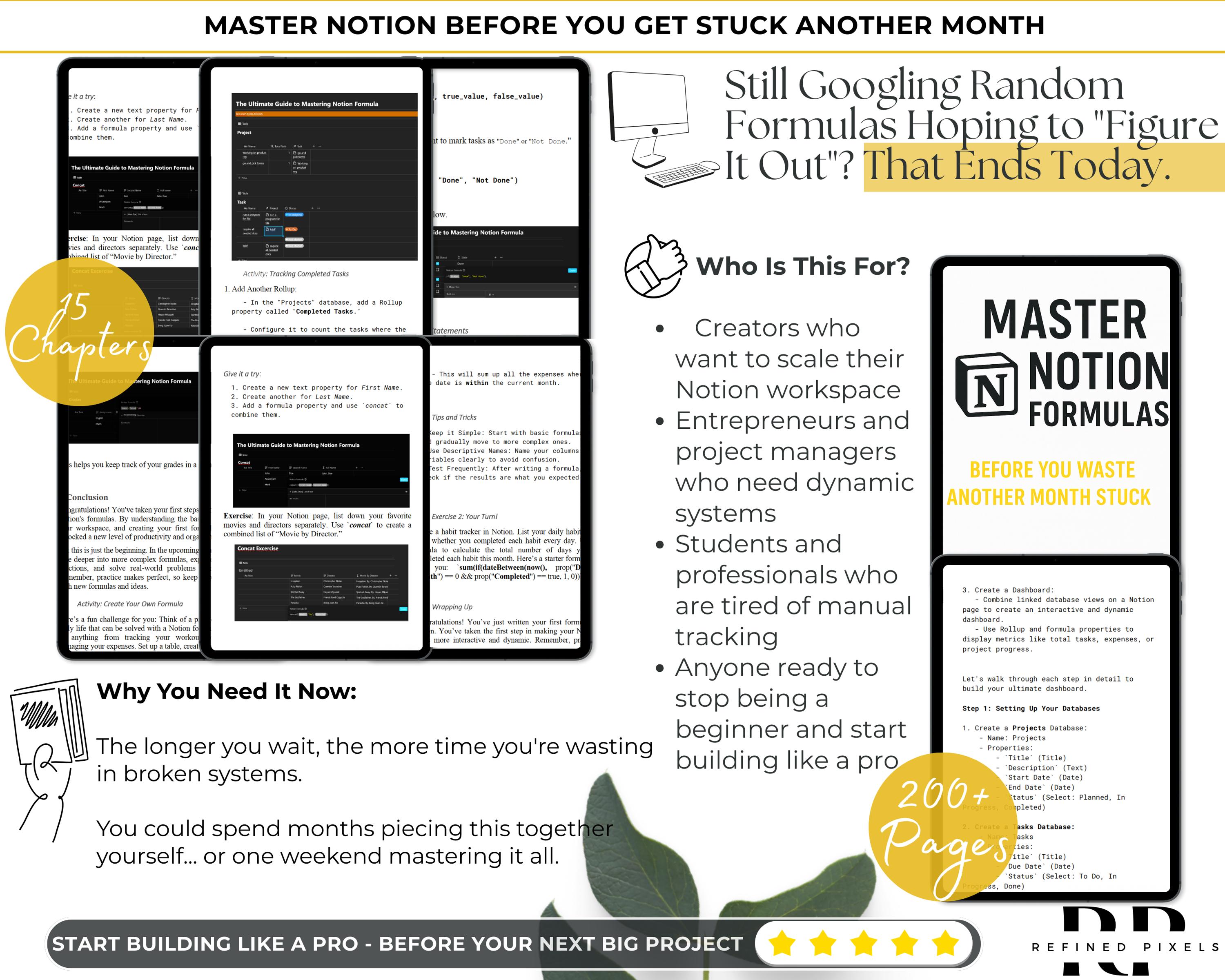 Notion Template Mastery Guide 205-page Step-by-step Ebook to Build, Customize & Sell Notion ...