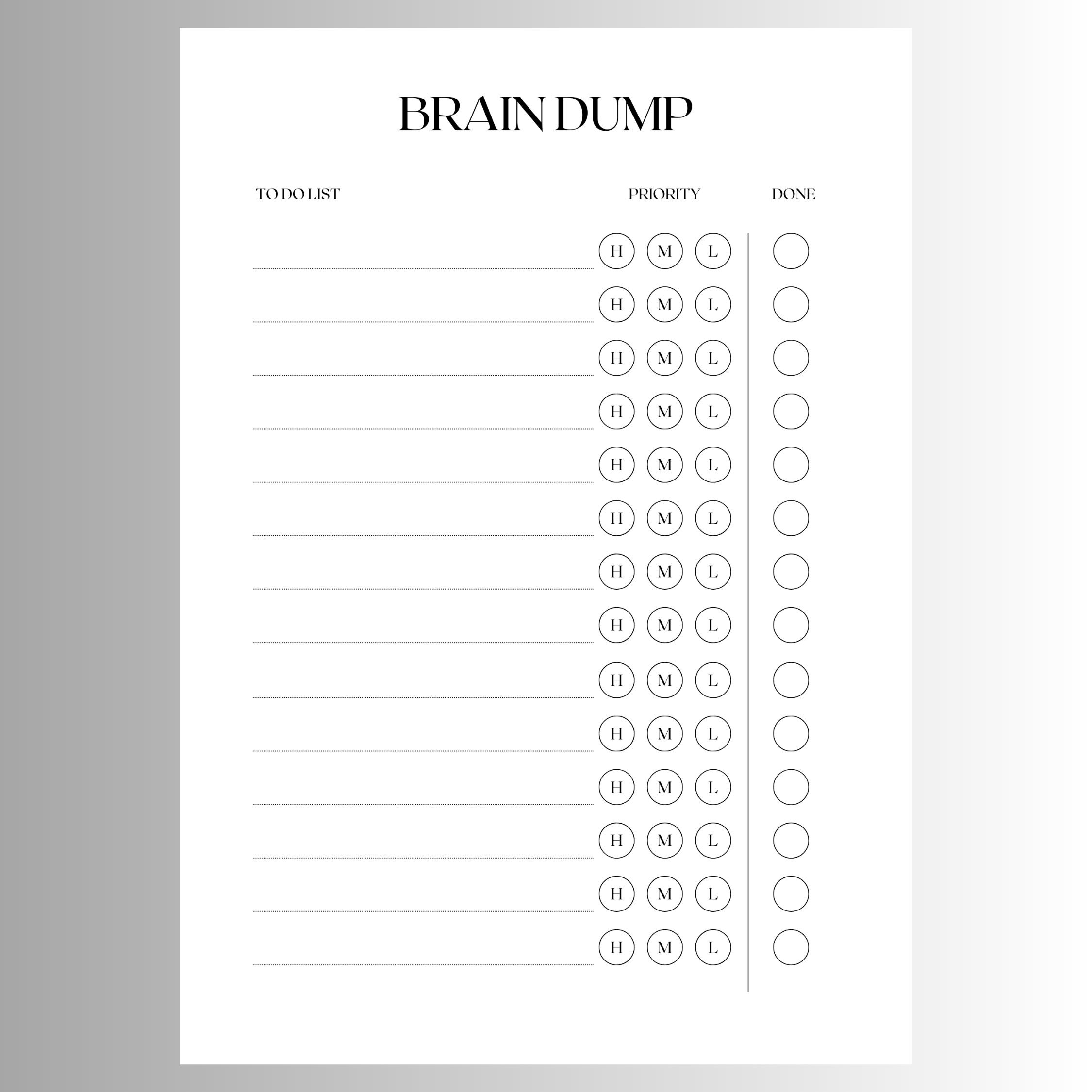 Brain Dump Worksheets Adhd Brain Dump Brain Dump Trigger Brain Dump ...