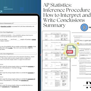 AP Statistics Cheat Sheet AP Statistics Notes Concepts AP Statistics ...