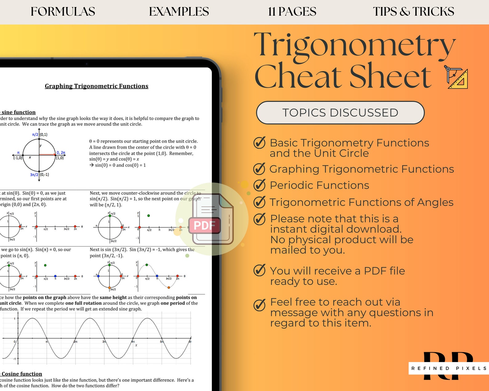 Trigonometry Cheat Sheet Trigonometry Formulas Learning Mathematics ...