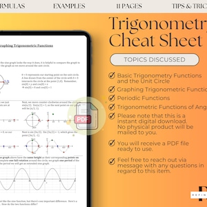 Trigonometry Cheat Sheet Trigonometry Formulas Learning Mathematics ...