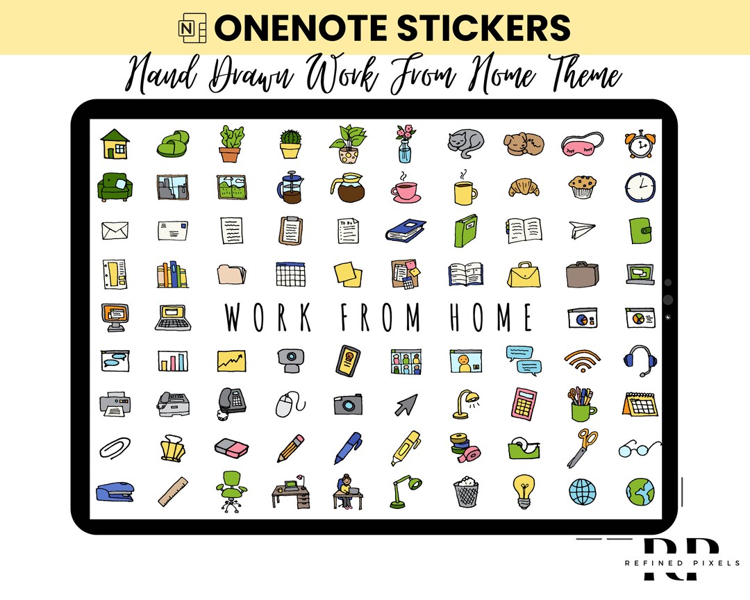 Onenote Stickers Digital Planner Stickers Onenote Everyday Icons ...