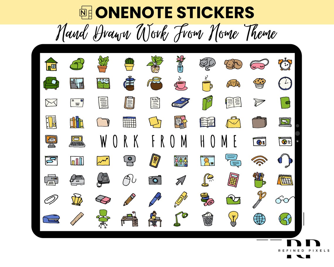 Onenote Stickers Digital Planner Stickers Onenote Everyday Icons ...