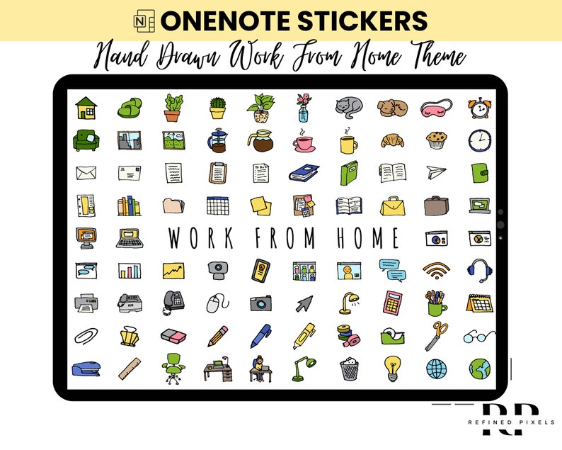 Onenote Stickers Digital Planner Stickers Onenote Everyday Icons ...