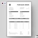 Purchase Order Indesign Template Purchase Template Order Form Editable ...