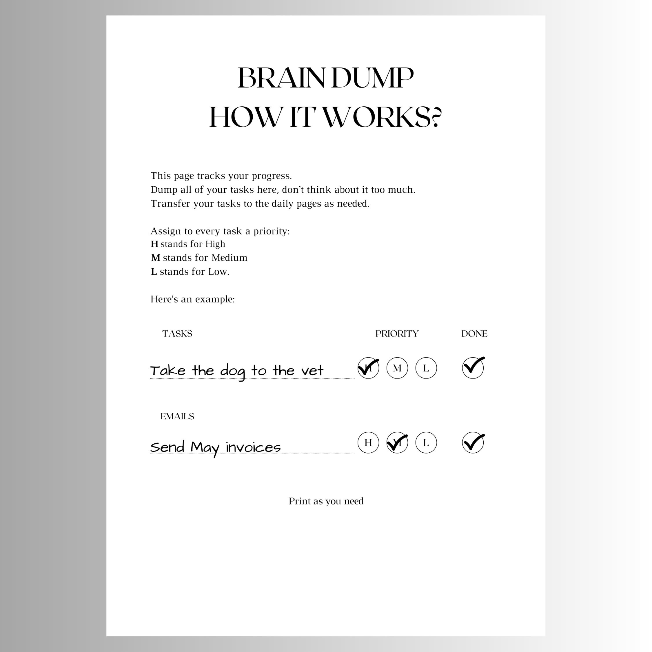 Brain Dump Worksheets Adhd Brain Dump Brain Dump Trigger Brain Dump ...