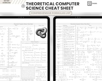 Theoretical Computer Science Cheat Sheet TCS Formulas Equations AP Computer Science Study Guide ...