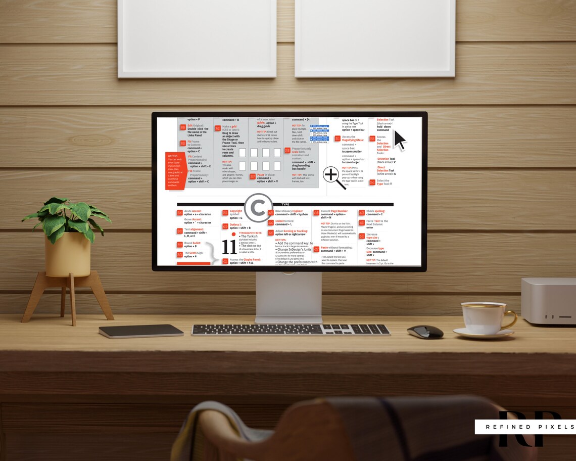 Adobe Indesign Cheat Indesign Keyboard Shortcut Sheet Indesign Template ...