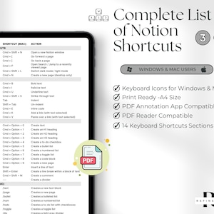 Notion Shortcuts Mac Template Notion Shortcuts Windows Notion Keyboard Shortcuts for Windows ...