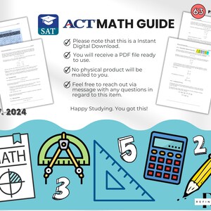 SAT Prep ACT Test Act Worksheets Sat Test Math Exam Study Guide Algebra ...