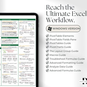 Advanced Excel Shortcuts Cheat Sheet for Windows Excel Productivity PDF ...