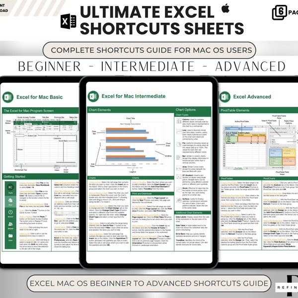 Excel Formula Cheat Sheet - Etsy