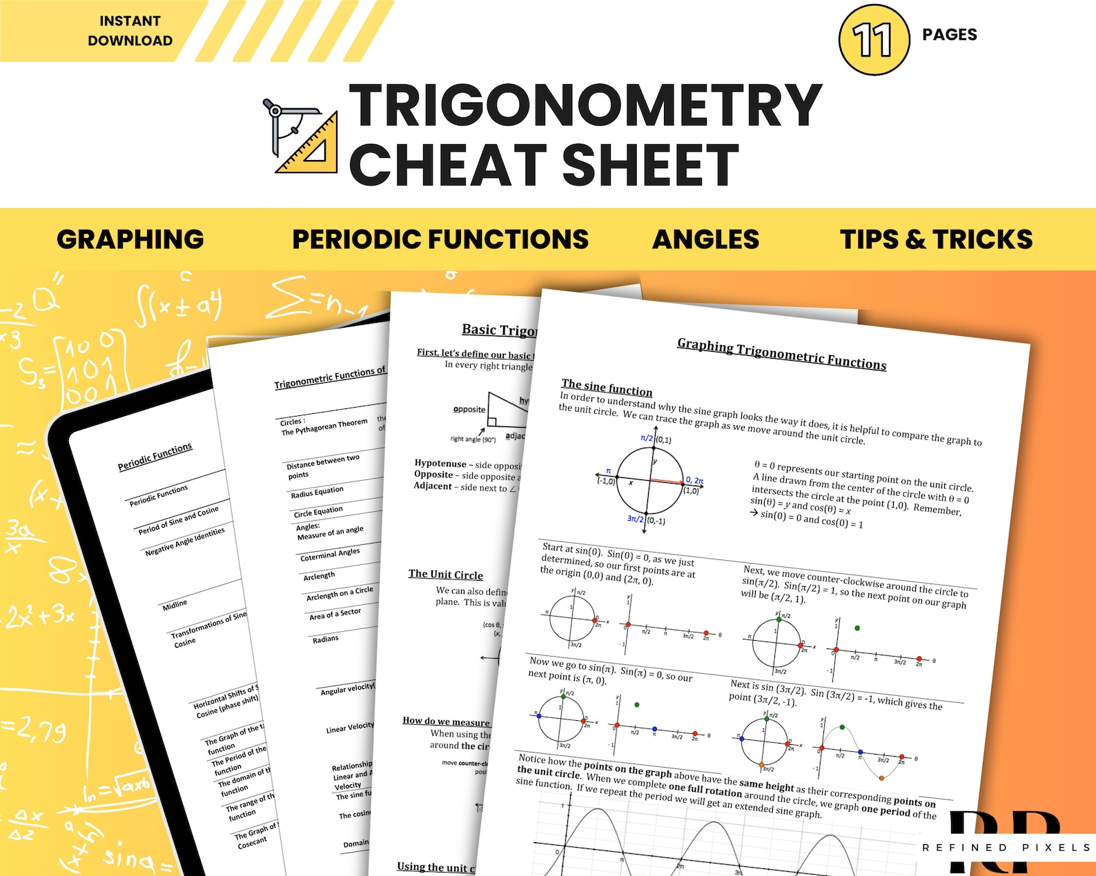 Trigonometry Cheat Sheet Trigonometry Formulas Learning Mathematics ...