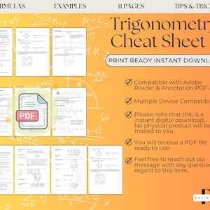 Trigonometry Cheat Sheet Trigonometry Formulas Learning Mathematics ...