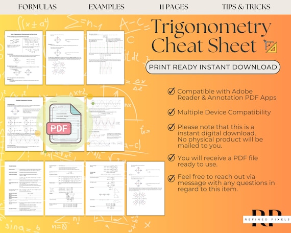 Trig Cheat Sheet Pdf