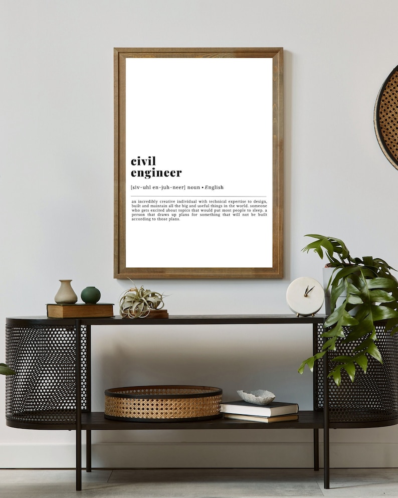 Civil Engineer Definition Print Civil Engineer Gifts - Etsy