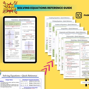 Algebra Cheat Sheet Template Learning Mathematics Study Material Math ...