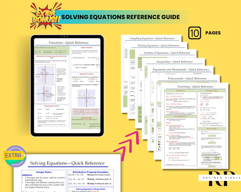 Algebra Cheat Sheet Template Learning Mathematics Study Material Math ...