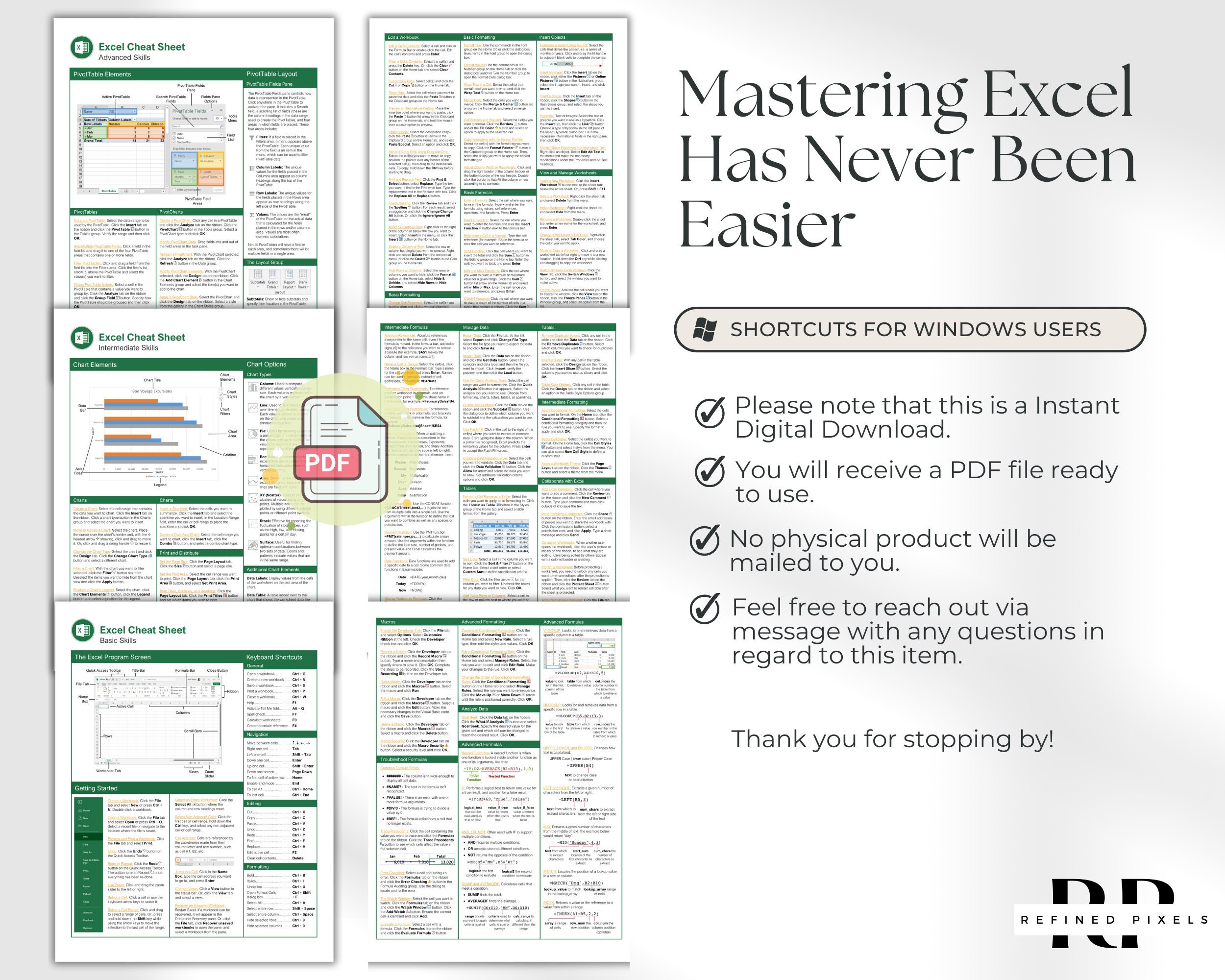 Excel Shortcuts Excel Shortcuts for Windows Excel Super Shortcuts Excel ...