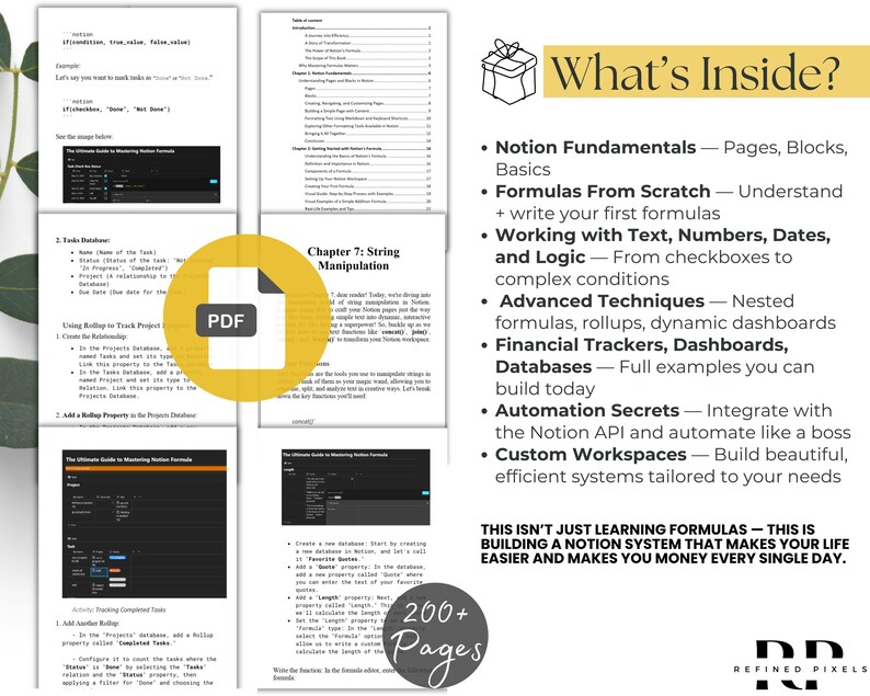 Notion Template Mastery Guide 205-page Step-by-step Ebook to Build, Customize & Sell Notion ...
