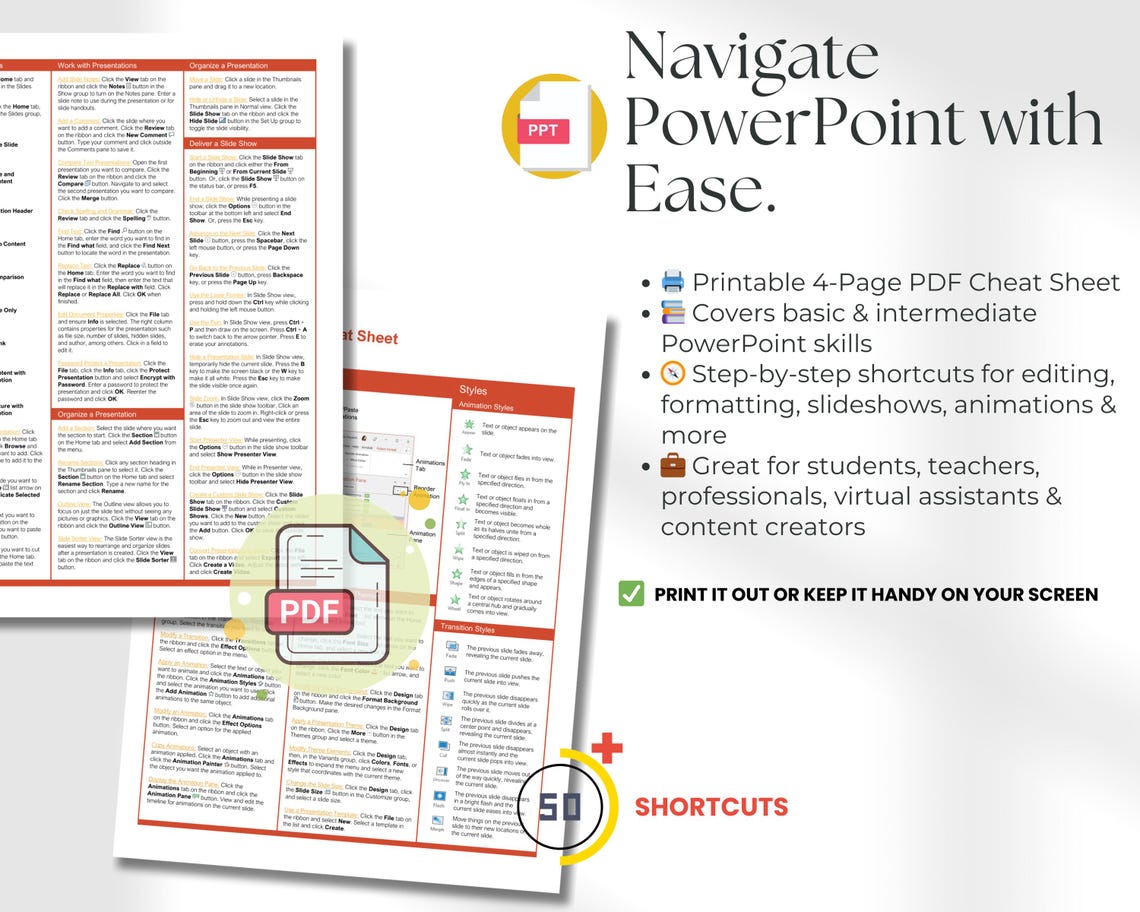 Ultimate Microsoft Office Cheat Sheet Bundle Word + Excel + Powerpoint ...