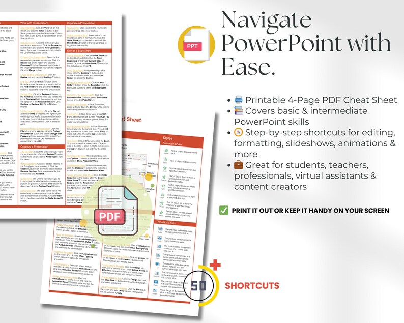 Ultimate Microsoft Office Cheat Sheet Bundle Word + Excel + Powerpoint ...