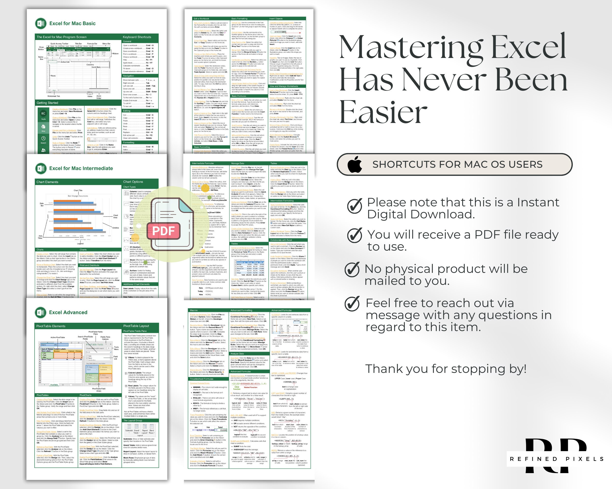 Excel Shortcuts for Mac Excel Super Shortcuts Excel Shortcuts Excel Mac ...