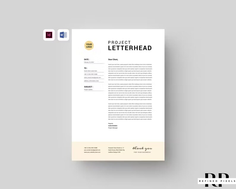 Adobe Indesign Template Job Proposal Template Business Letterhead ...