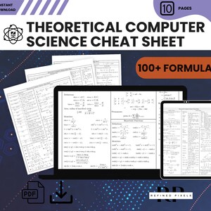 Theoretical Computer Science Cheat Sheet TCS Formulas Equations AP Computer Science Study Guide ...