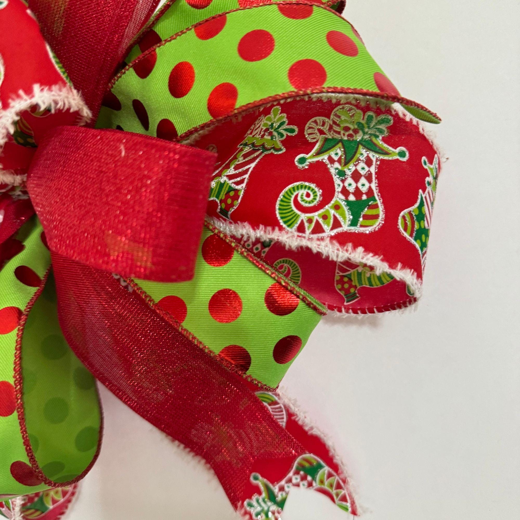 Christmas Elf Boot Large Bow Elf Christmas Bow Elf Christmas Package ...