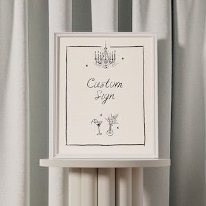 WHIMSICAL SIGN TEMPLATE, Hand Drawn Quirky Custom Sign, Vintage ...