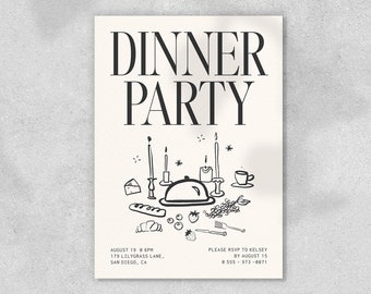 Party Invitation Hand Drawn Vintage Scribble Illustration - Etsy