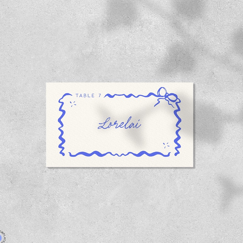 Watercolor Name Card - Etsy