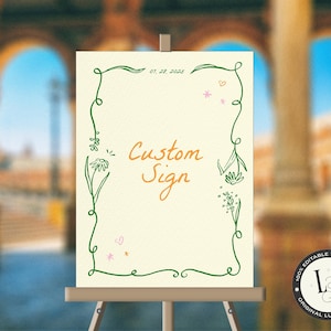 WHIMSICAL SIGN TEMPLATE, Hand Drawn Wedding, Editable Event Signage ...