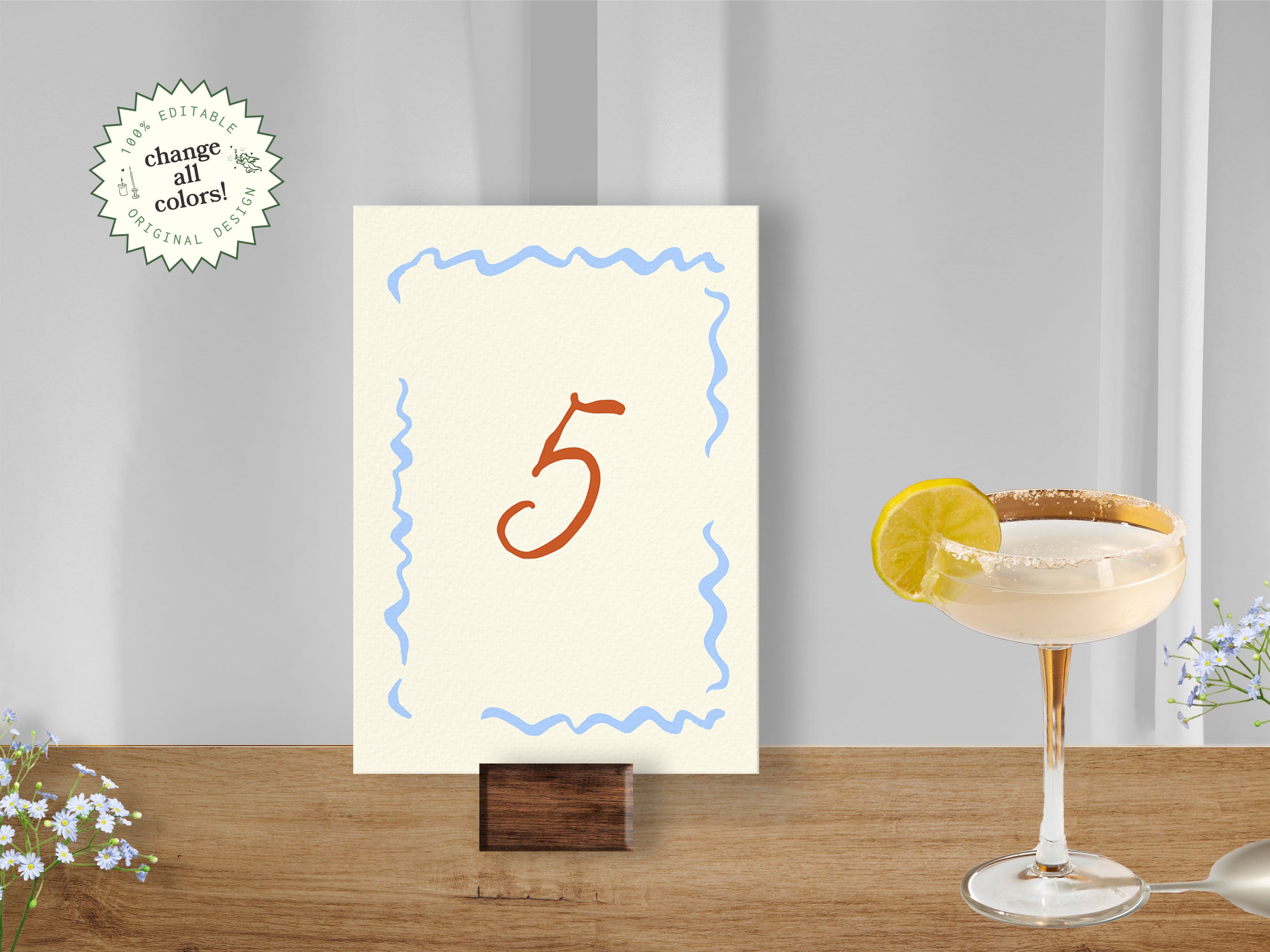 TABLE NUMBER WHIMSICAL Template, Hand Drawn Wedding Sign, Chic Hand ...
