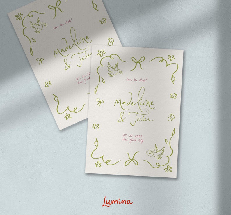 SAVE THE DATE Template, Hand Drawn Whimsical Invitation, Handwritten ...