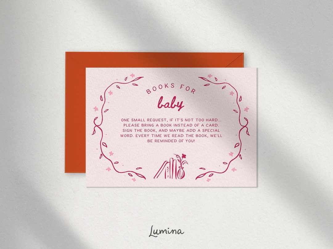 BOOKS FOR BABY Insert Card Template, Hand Drawn, Bookplate, Baby Girl ...
