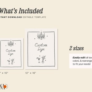 WHIMSICAL SIGN TEMPLATE, Hand Drawn Quirky Custom Sign, Vintage ...