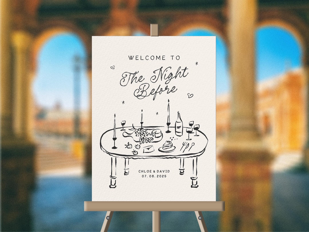 REHEARSAL DINNER SIGN Template, French Inspired Wedding Rehearsal ...