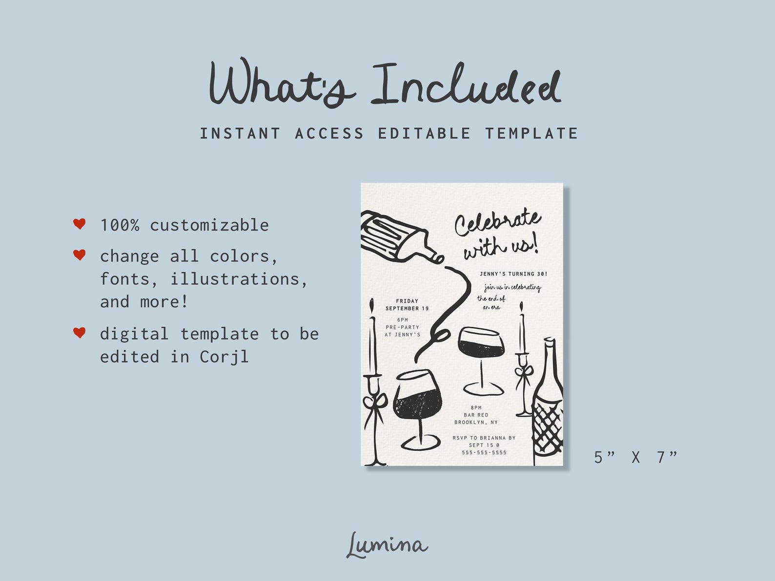 PARTY INVITATION TEMPLATE, Hand Drawn Birthday Invite, Funky Wine ...