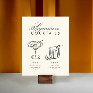 SIGNATURE COCKTAILS SIGN Template, Modern Illustrated Drinks Menu ...