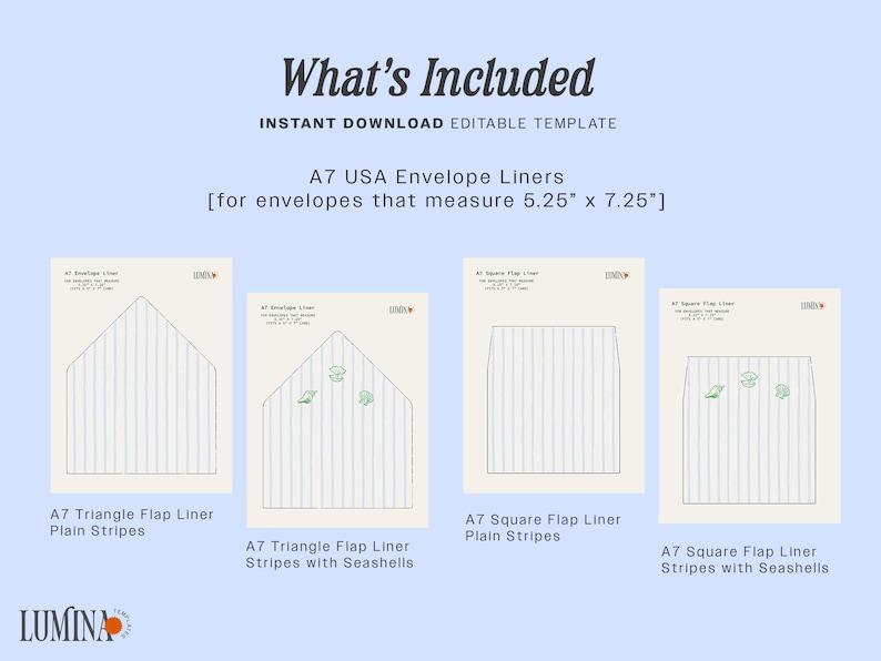 ENVELOPE LINER TEMPLATE, Usa Size A7 5x7, Colorful Editable Hand Drawn ...