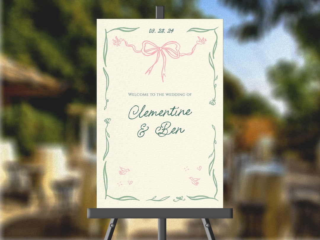 WHIMSICAL WELCOME SIGN Template, Whimsical Garden Party, Quirky ...