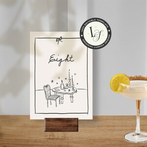 WEDDING TABLE NUMBER Template, Whimsical Hand Drawn Table Sign, Quirky ...
