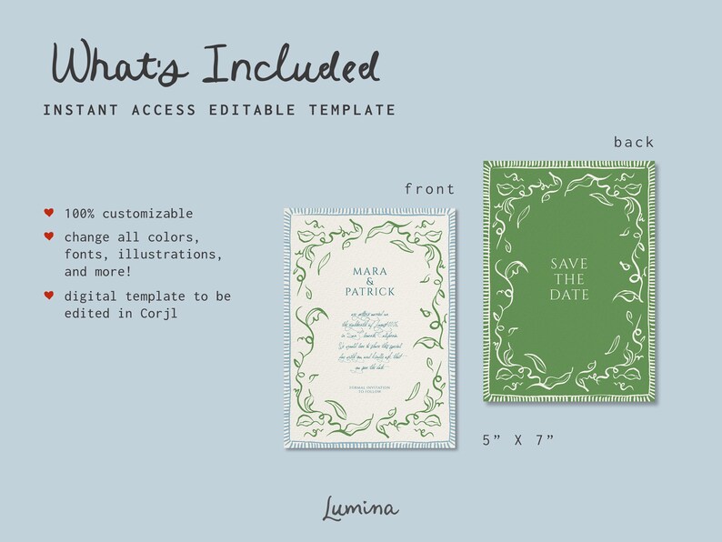 Floral SAVE THE DATE Template, Whimsical Garden Party, Vintage Script ...