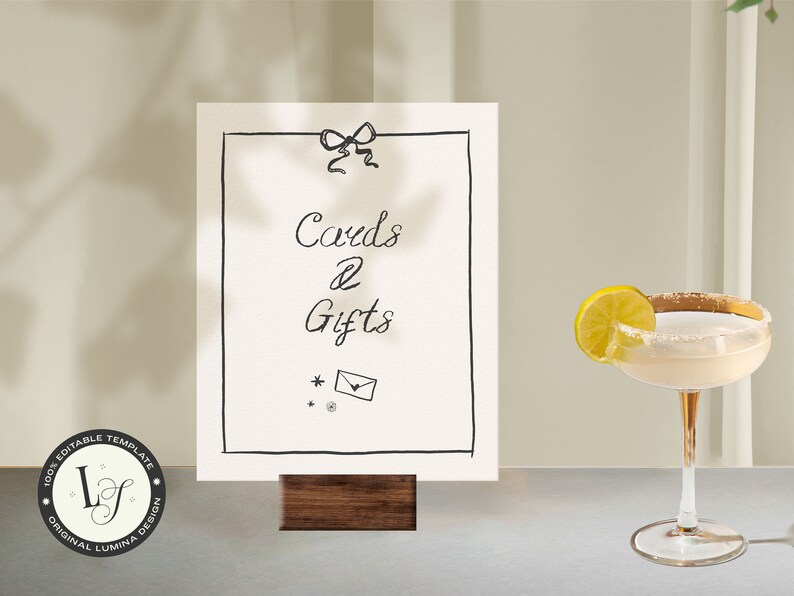 GIFT TABLE SIGN Handwritten Cards & Gifts Wedding Table - Etsy