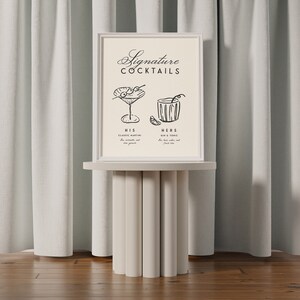 SIGNATURE COCKTAILS SIGN Template, Modern Illustrated Drinks Menu ...