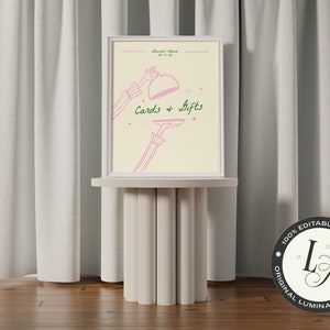 GIFT TABLE SIGN Template, Handwritten Cards Wedding Reception Signage ...