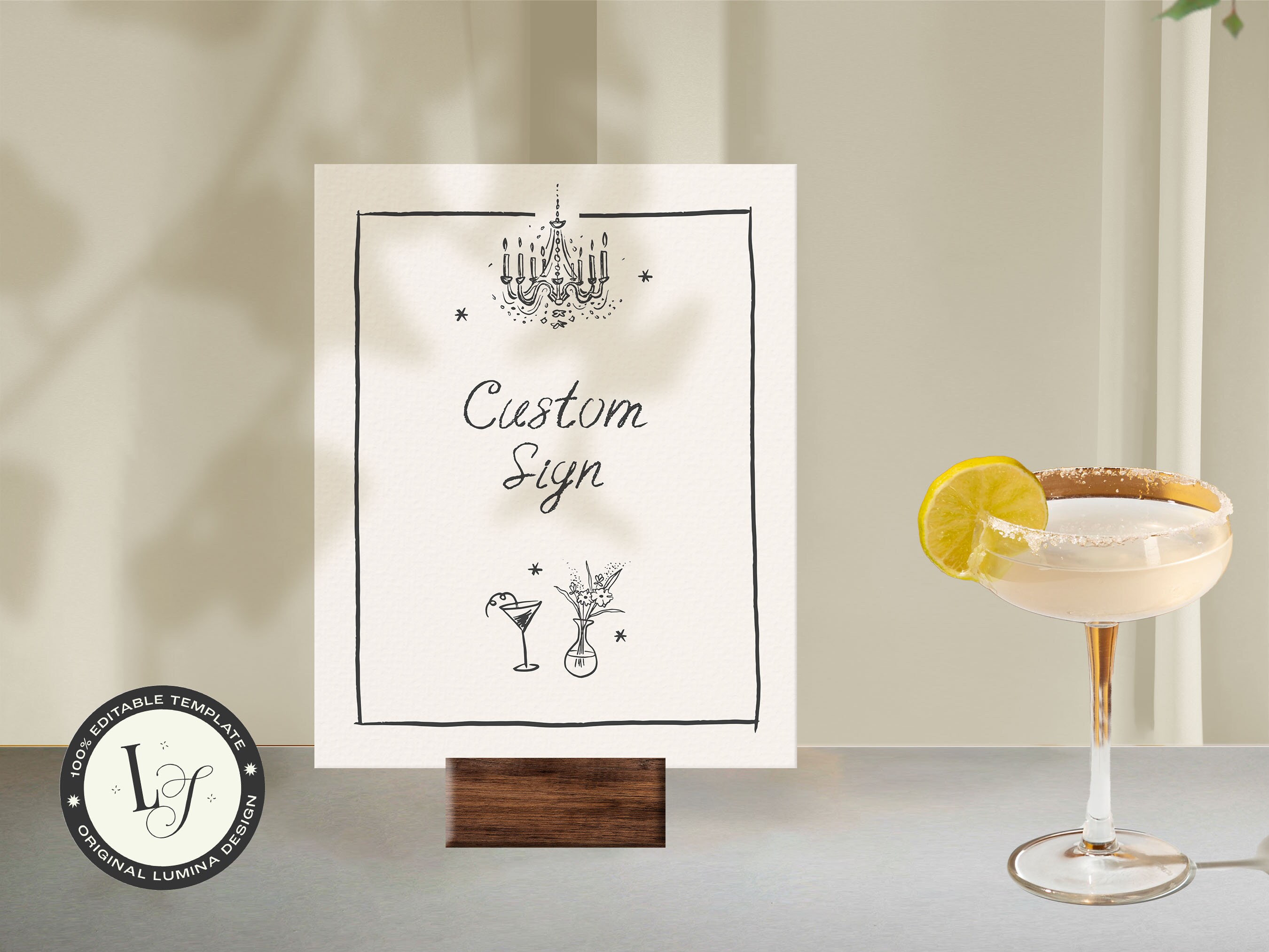 WHIMSICAL SIGN TEMPLATE, Hand Drawn Quirky Custom Sign, Vintage ...