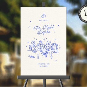 REHEARSAL DINNER SIGN Template, Whimsical Wedding Rehearsal Poster ...